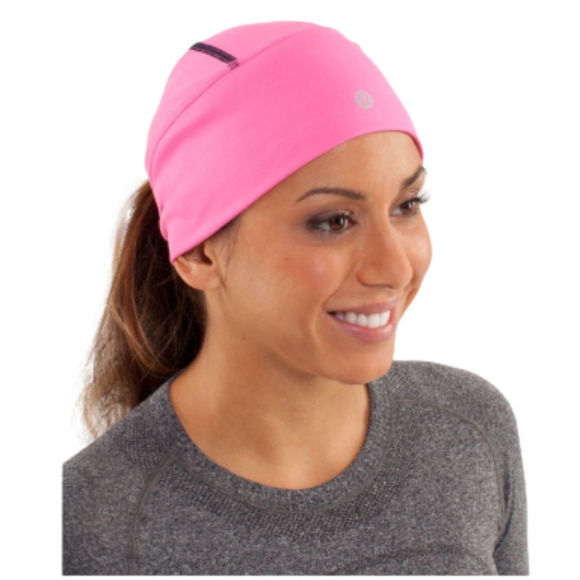 lululemon athletica | Accessories | Lululemon Pink Brisk Ponytail Run ...